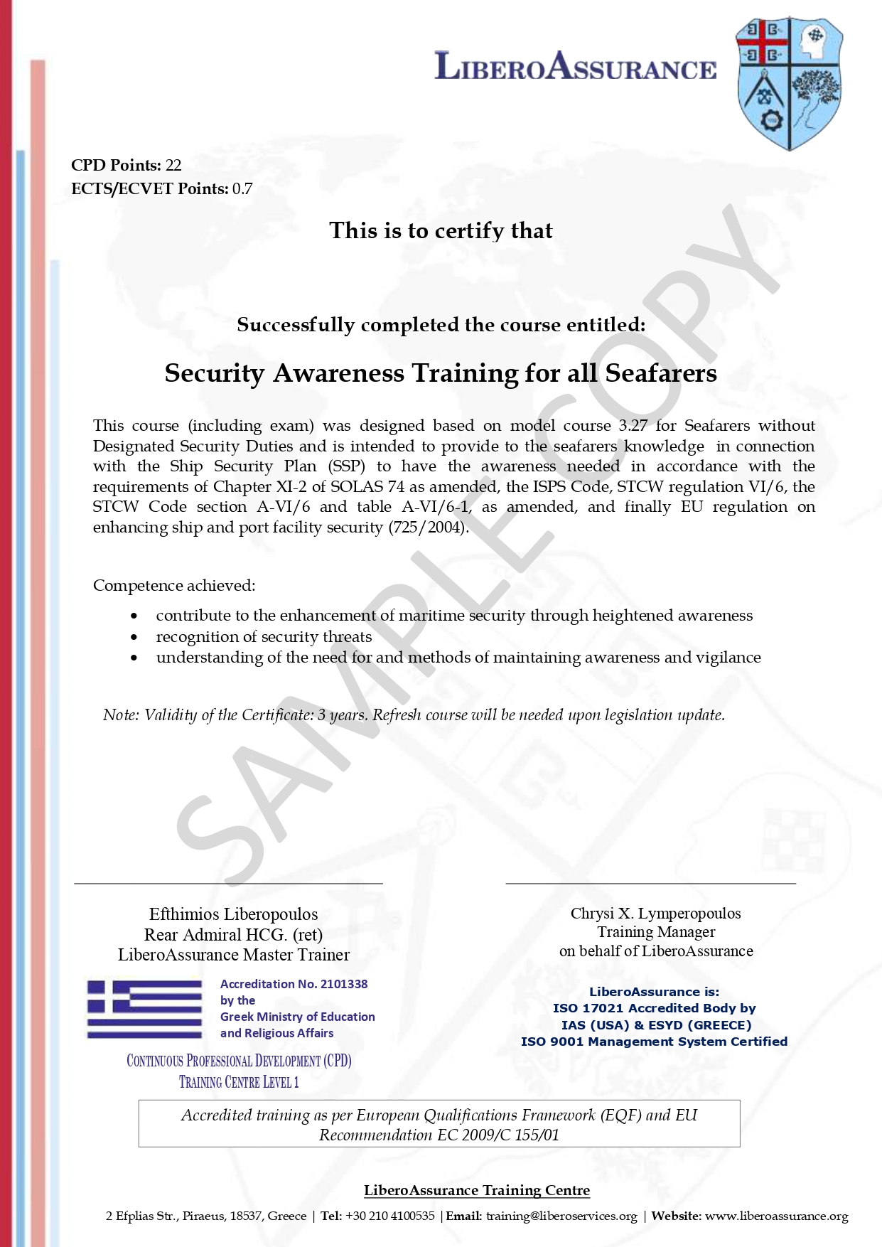 Security Awareness Training for all Seafarers (Model Course 3.27 ...