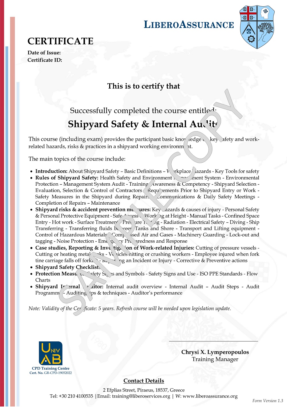 Shipyard Safety & Internal Audits - Libero Services